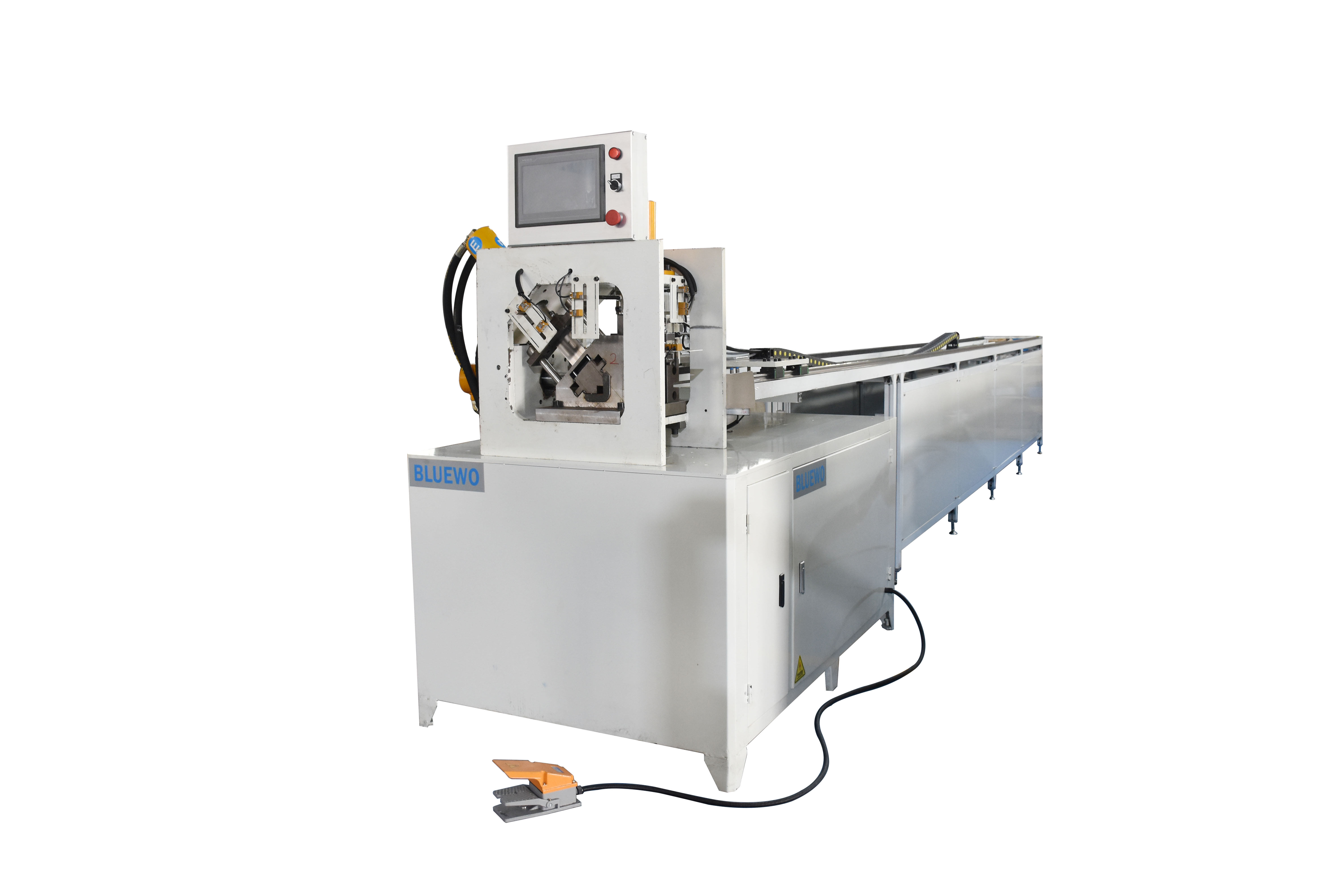 CNC 15 ton 3m sing line cutting and punching tube pipe angle hole ...